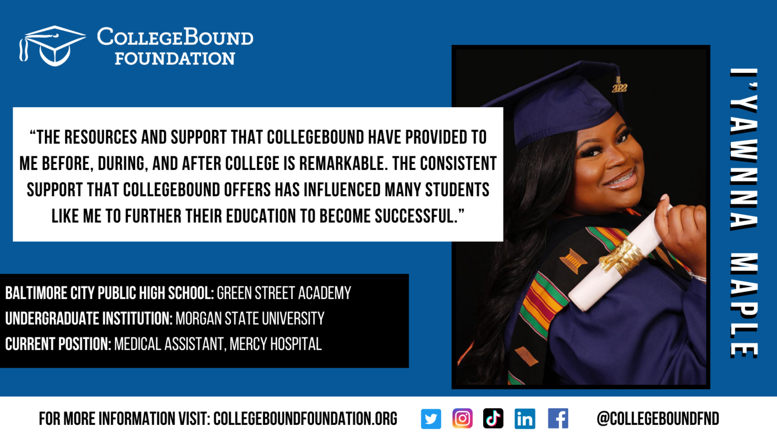 I'Yawnna Maple | CollegeBound Foundation