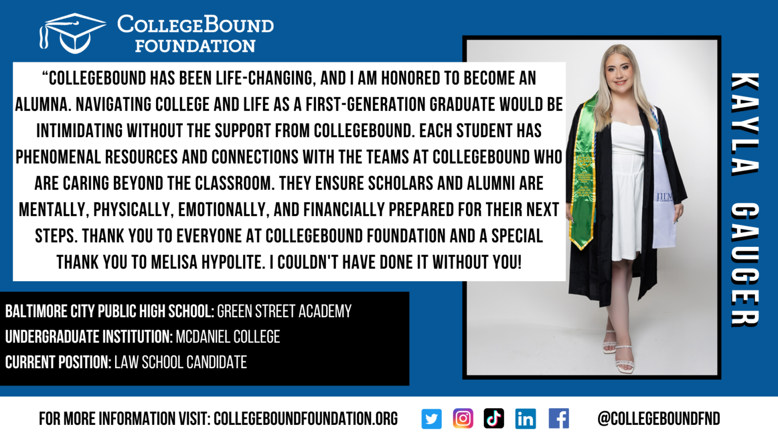 Kayla Gauger | CollegeBound Foundation