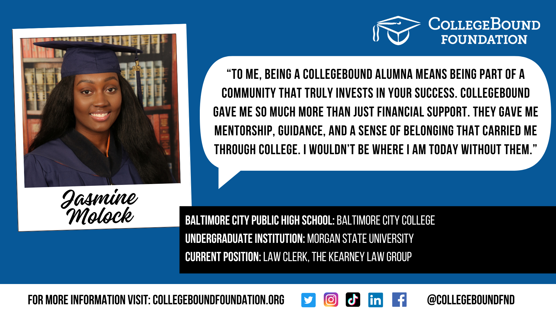 Jasmine Molock | CollegeBound Foundation